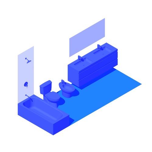 Bathroom - Primary Bath, Bidet (1-Wall) Dimensions & Drawings ...