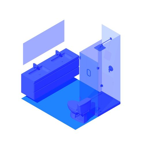 Bathroom - Primary Bath, Shower (2-Wall, Facing) Dimensions & Drawings ...