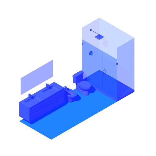 Bathroom - Primary Bath, Shower & Bidet (1-Wall) Dimensions & Drawings ...