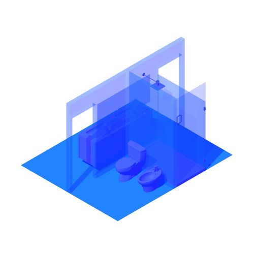 Bathroom - Primary Bath, Split, Shower & Bidet (U-Shape) Dimensions ...