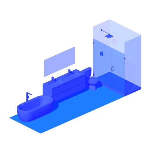 Bathroom - Primary Bath, Luxury (1-Wall) Dimensions & Drawings ...