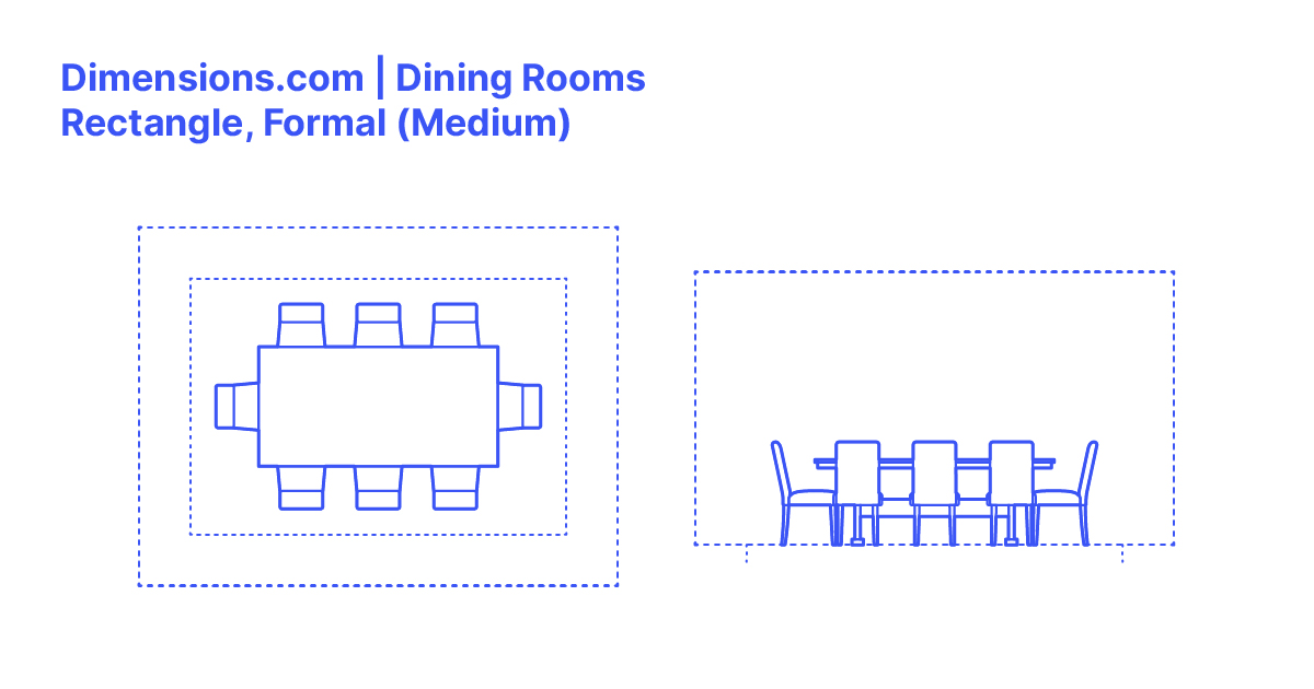 Dining Room - Rectangle, Formal (Medium) Dimensions & Drawings ...