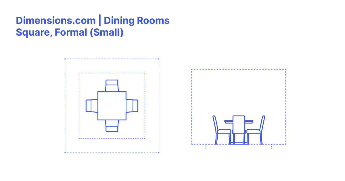 Dining Room - Square, Formal (Small) Dimensions & Drawings | Dimensions.com