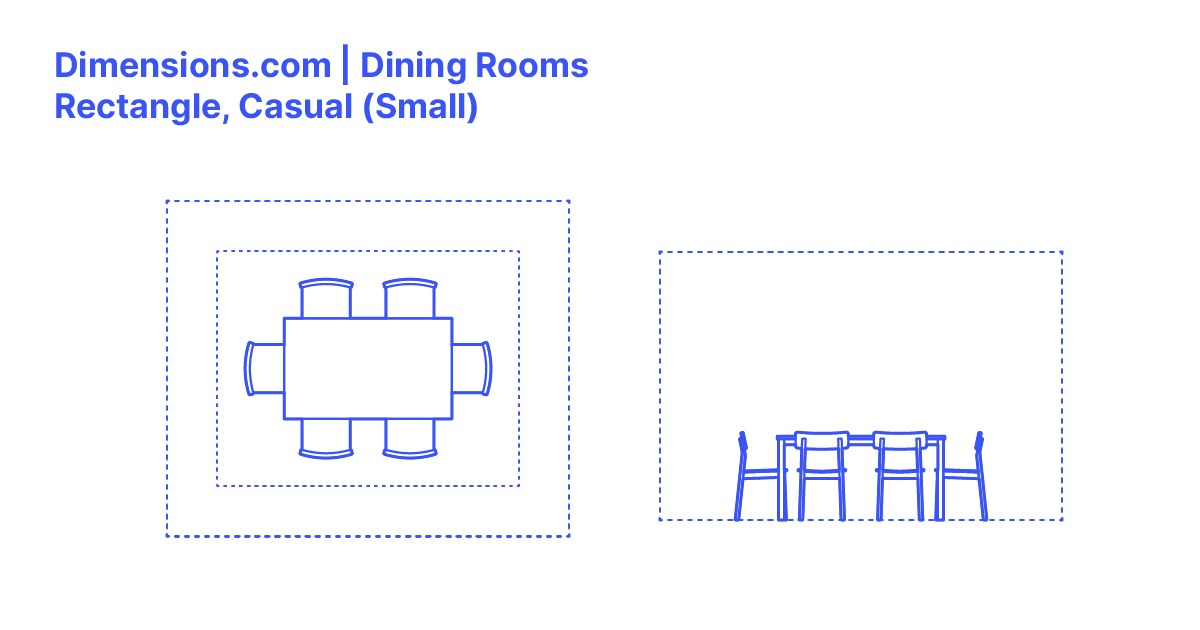 Dining Room - Rectangle, Casual (Small) Dimensions & Drawings ...
