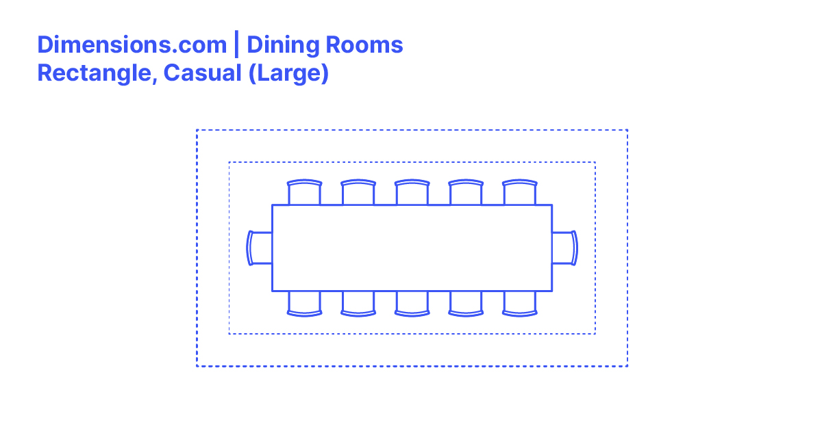 Dining Room - Rectangle, Casual (Large) Dimensions & Drawings ...