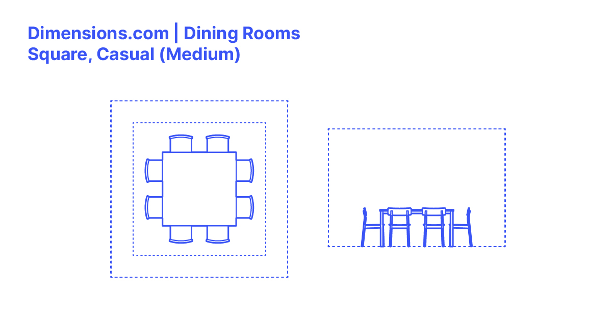Dining Room - Square, Casual (Medium) Dimensions & Drawings ...