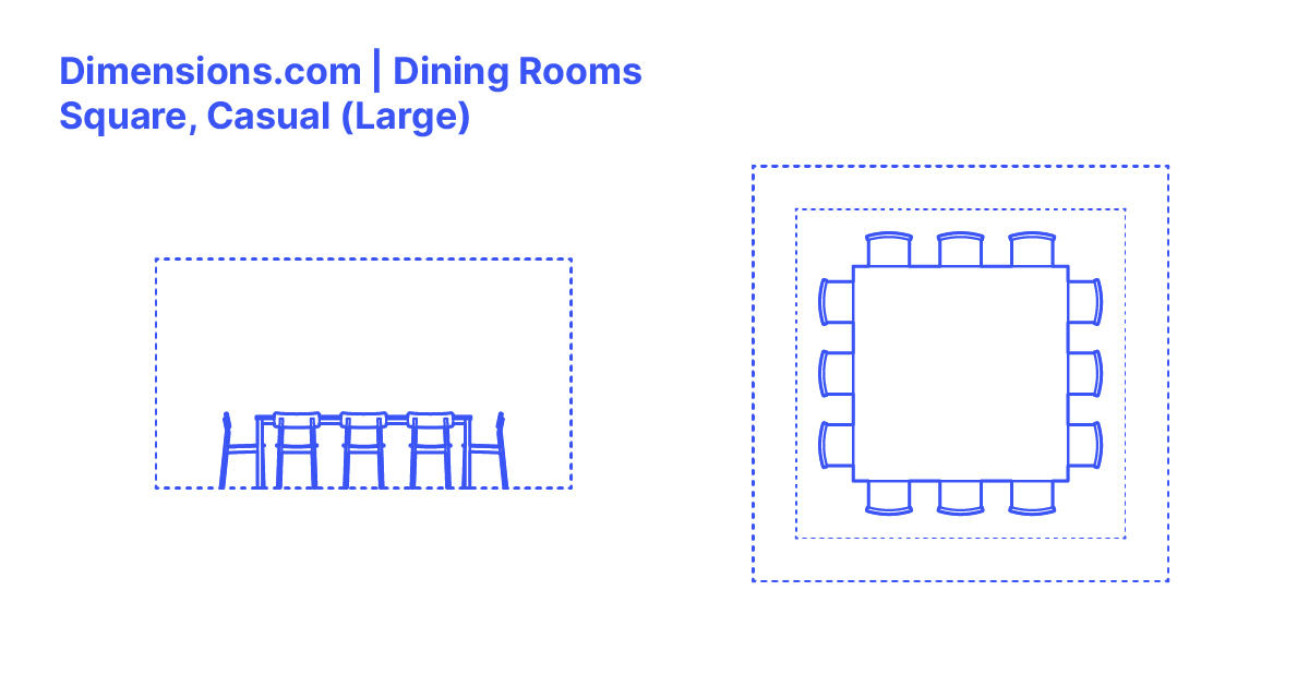 Dining Room - Square, Casual (Large) Dimensions & Drawings | Dimensions.com