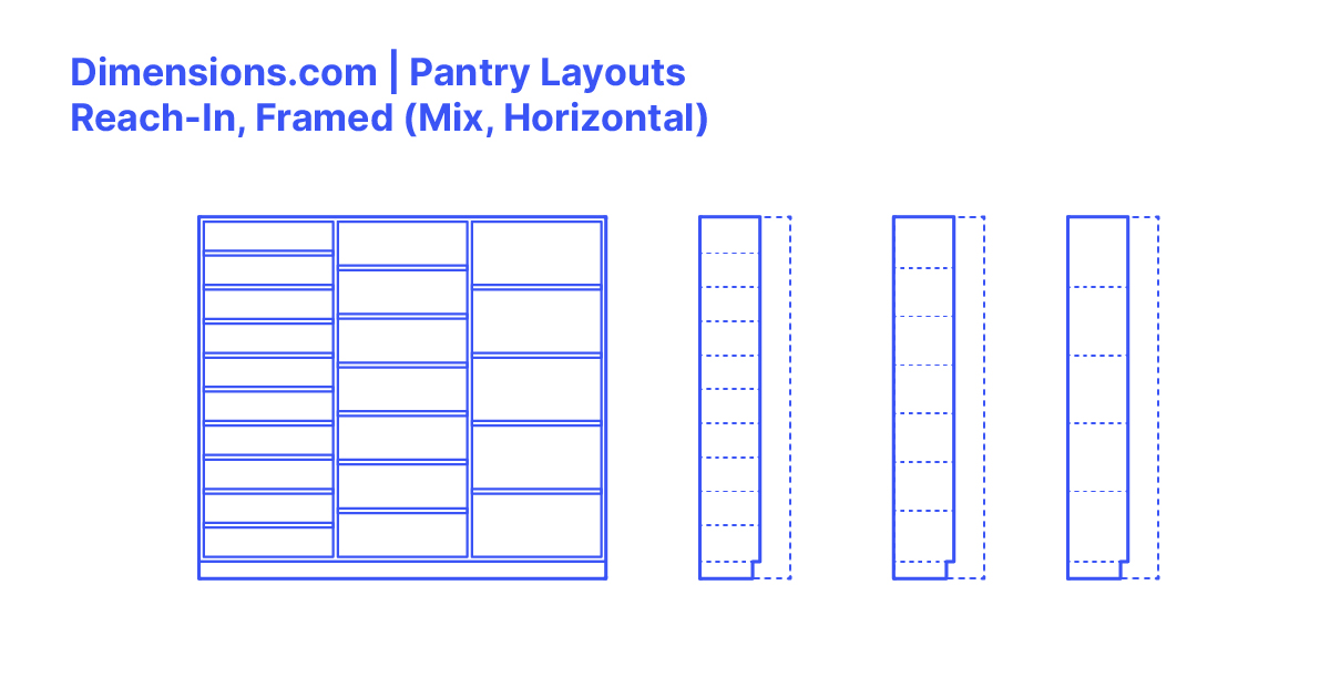 Pantry - Reach-In, Framed (Mix, Horizontal) Dimensions & Drawings ...