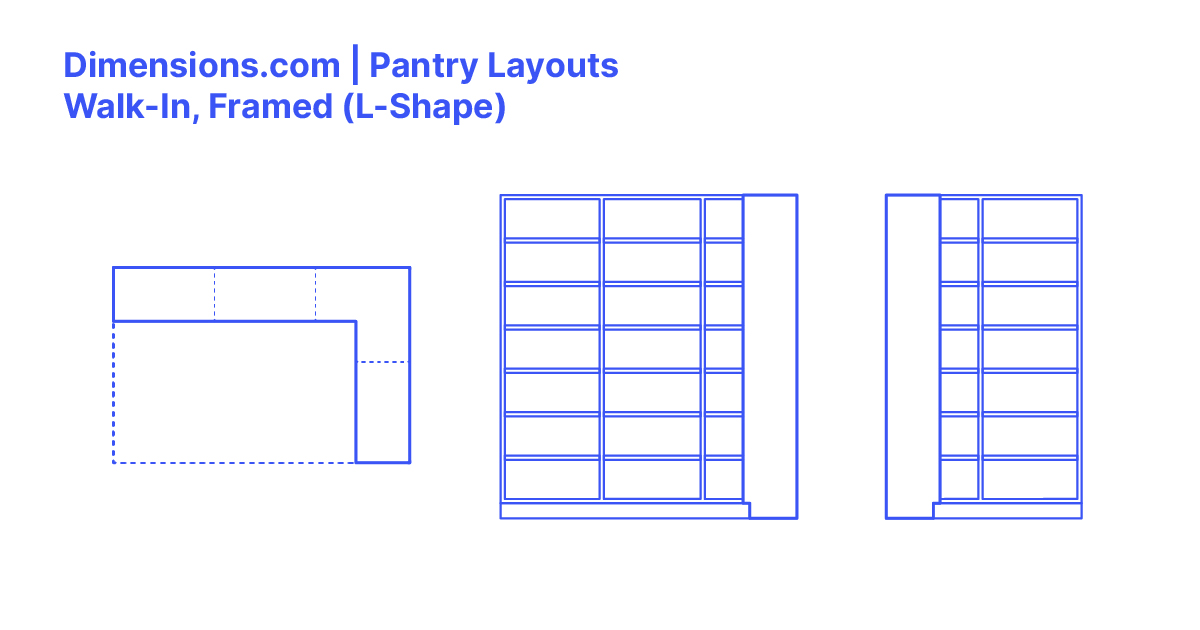 Pantry - Walk-In, Framed (L-Shape) Dimensions & Drawings | Dimensions.com