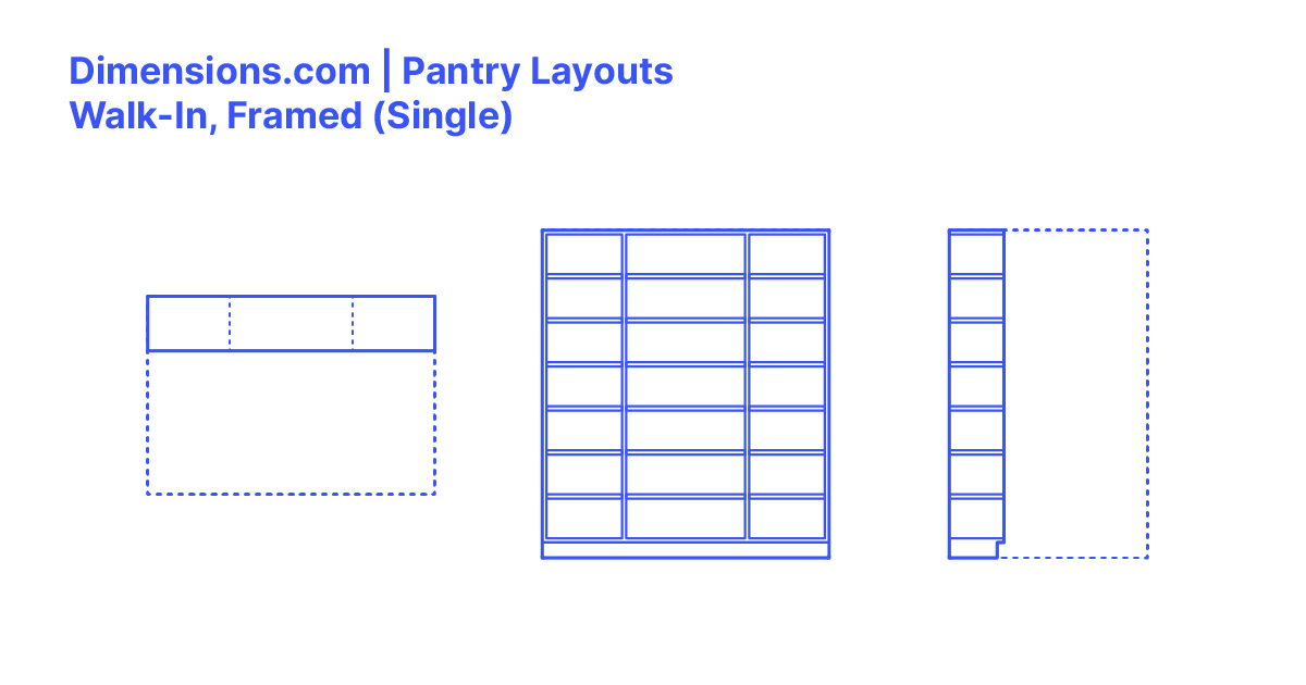 Pantry - Walk-In, Framed (Single) Dimensions & Drawings | Dimensions.com