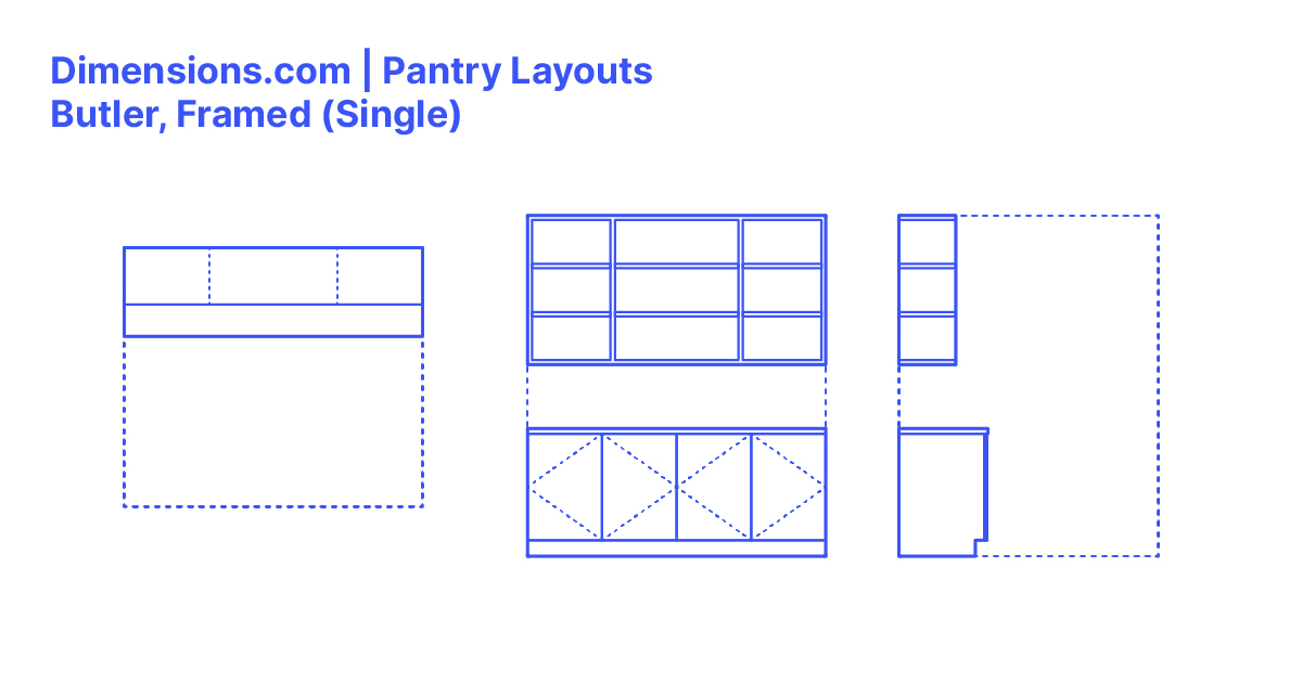 Pantry - Butler, Framed (Single) Dimensions & Drawings | Dimensions.com