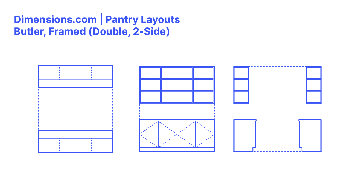 Pantry - Butler, Framed (Double, 2-Side) Dimensions & Drawings ...