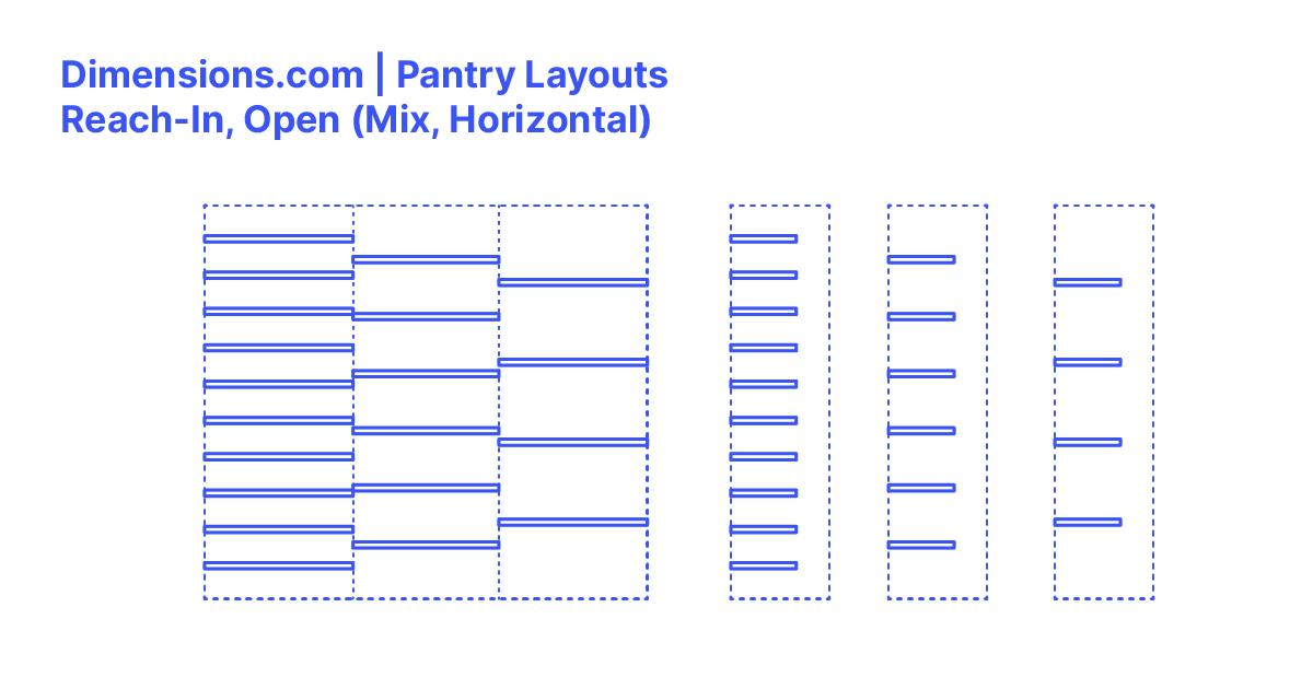 Pantry - Reach-In, Open (Mix, Horizontal) Dimensions & Drawings ...