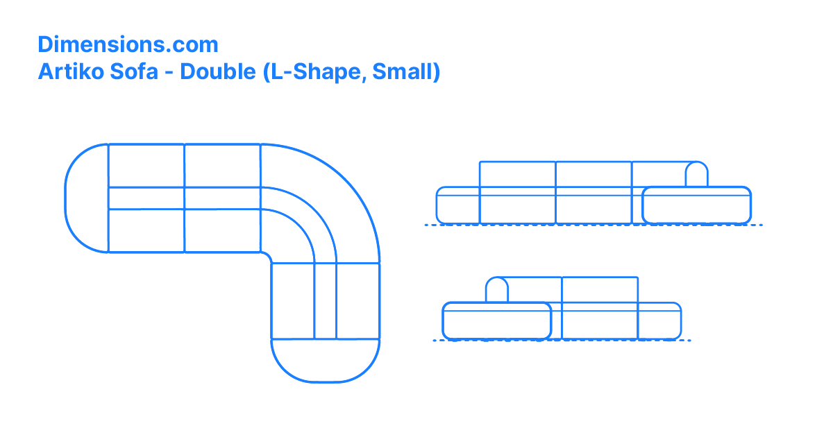 Artiko Sofa - Double (L-Shape, Small) Dimensions & Drawings ...