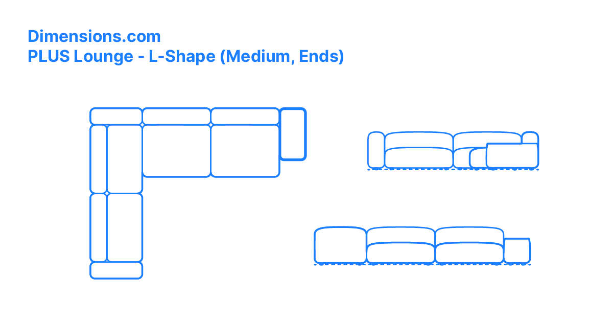 PLUS Lounge - L-Shape (Medium, Ends) Dimensions & Drawings | Dimensions.com