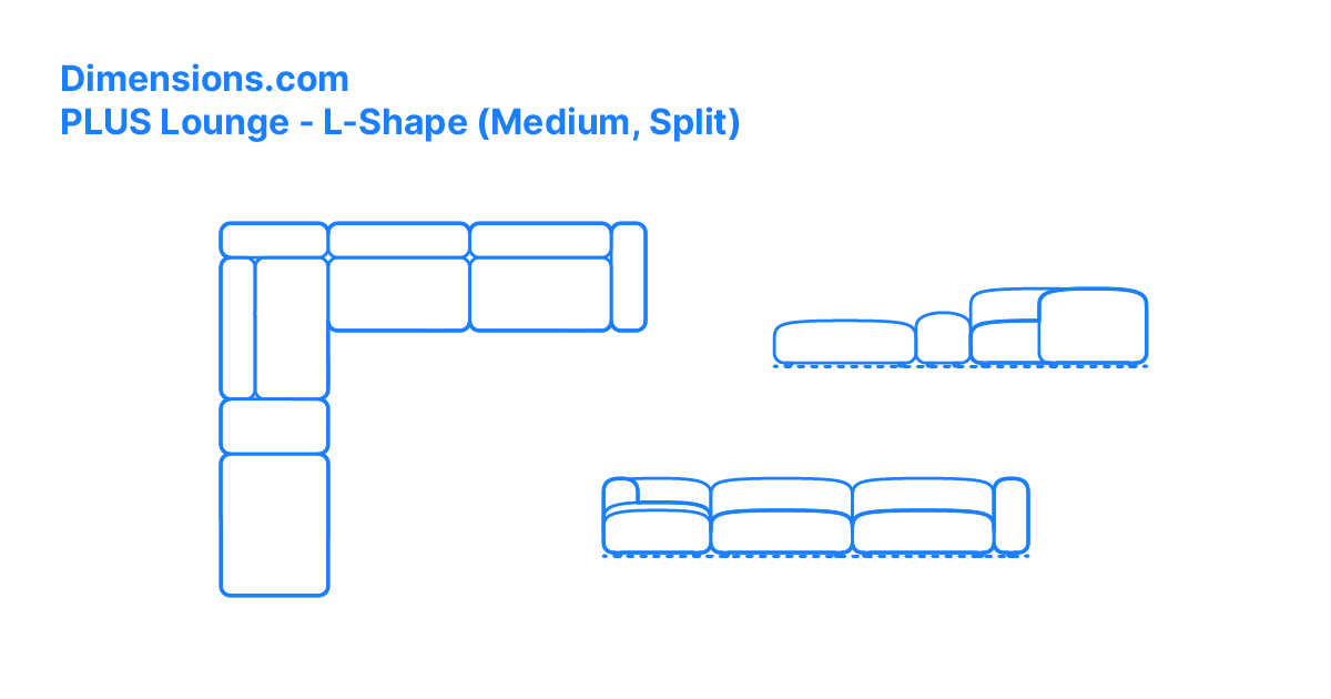 PLUS Lounge - L-Shape (Medium, Split) Dimensions & Drawings ...