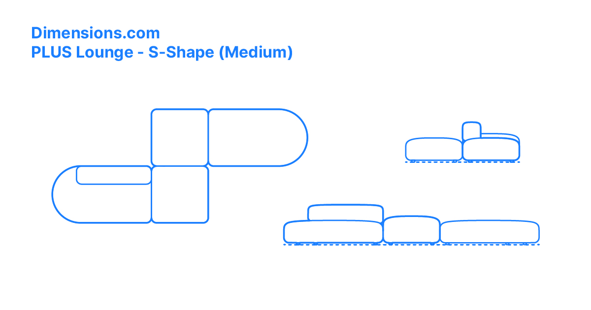 PLUS Lounge - S-Shape (Medium) Dimensions & Drawings | Dimensions.com