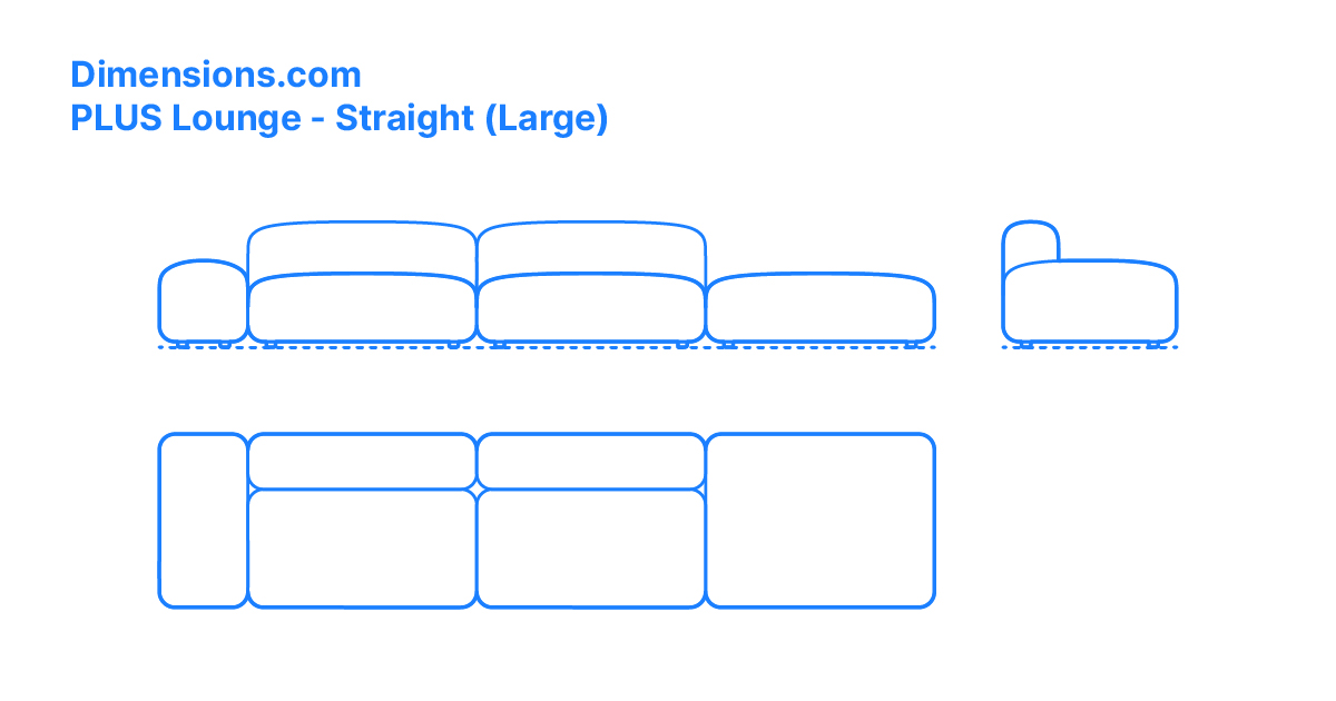 PLUS Lounge - Straight (Large) Dimensions & Drawings | Dimensions.com