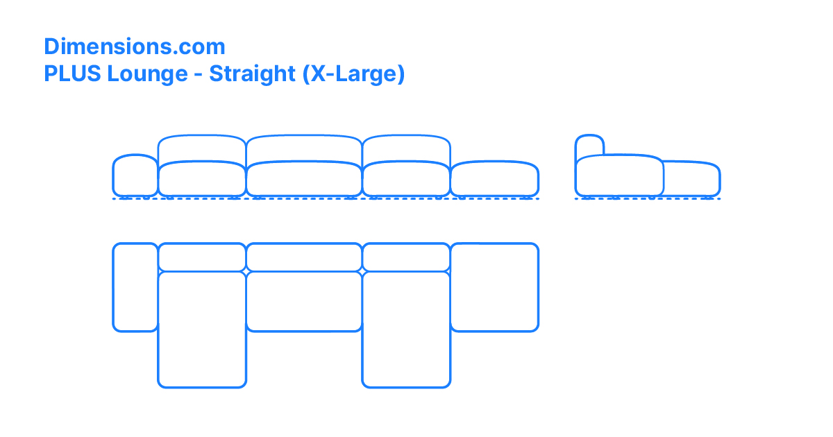 PLUS Lounge - Straight (X-Large) Dimensions & Drawings | Dimensions.com