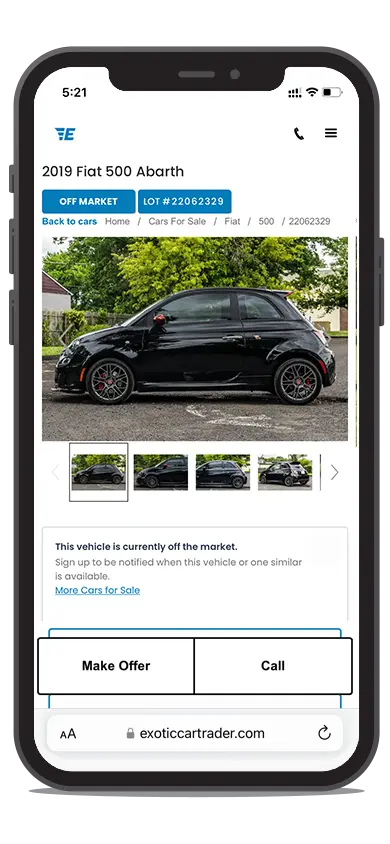Sell Your Fiat Online for Retail - Exotic Car Trader