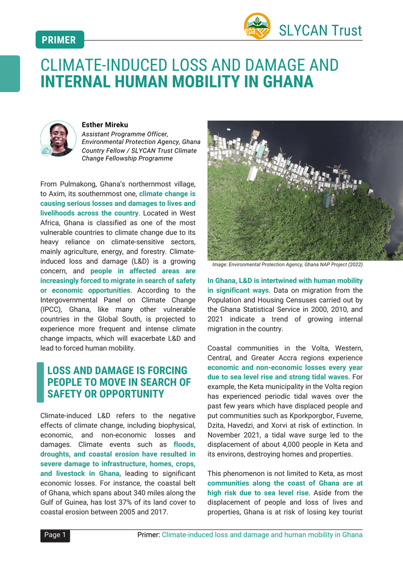 Primer: Climate-Induced Loss and Damage and Internal Human Mobility in ...
