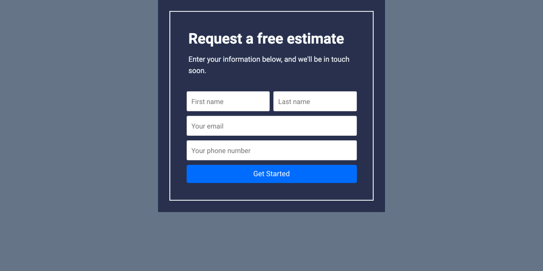 Estimate Form Template | ConvertFlow
