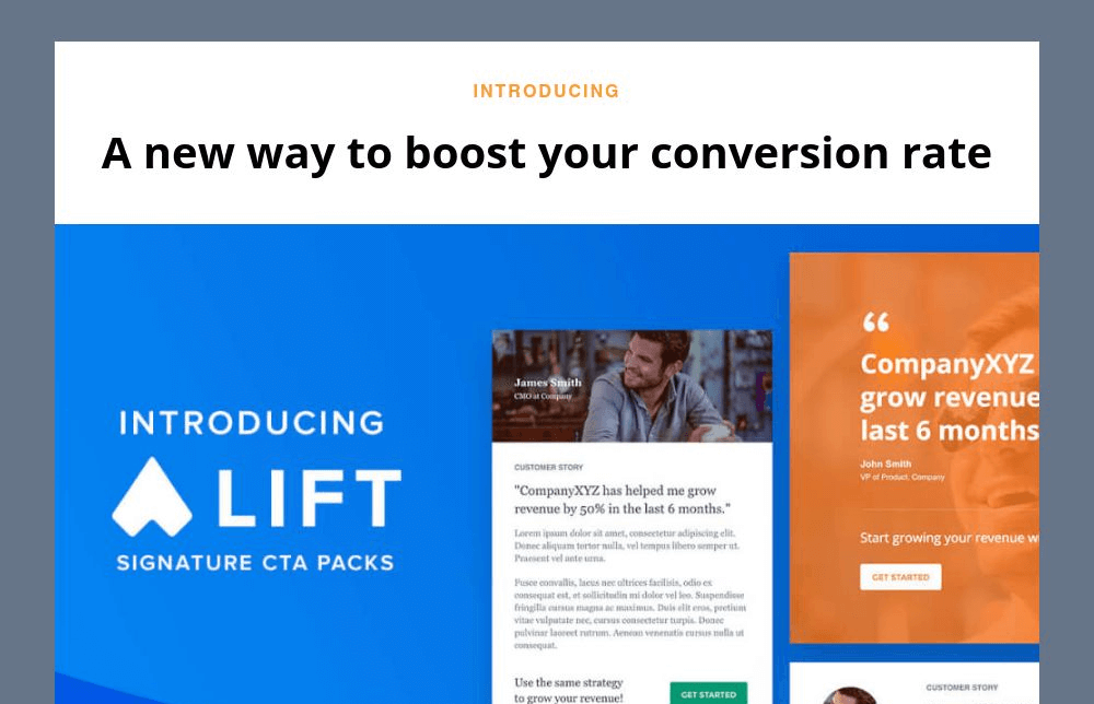 Feature Announcement Call-To-Action Template | ConvertFlow