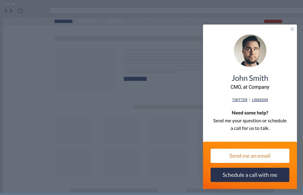 Business Card Site Message Template | ConvertFlow