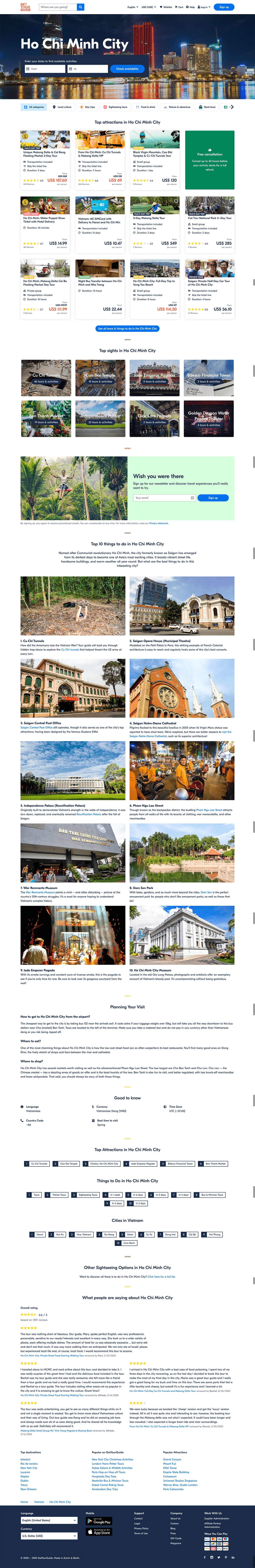 Get Your Guide Travel Landing Page | ConvertFlow