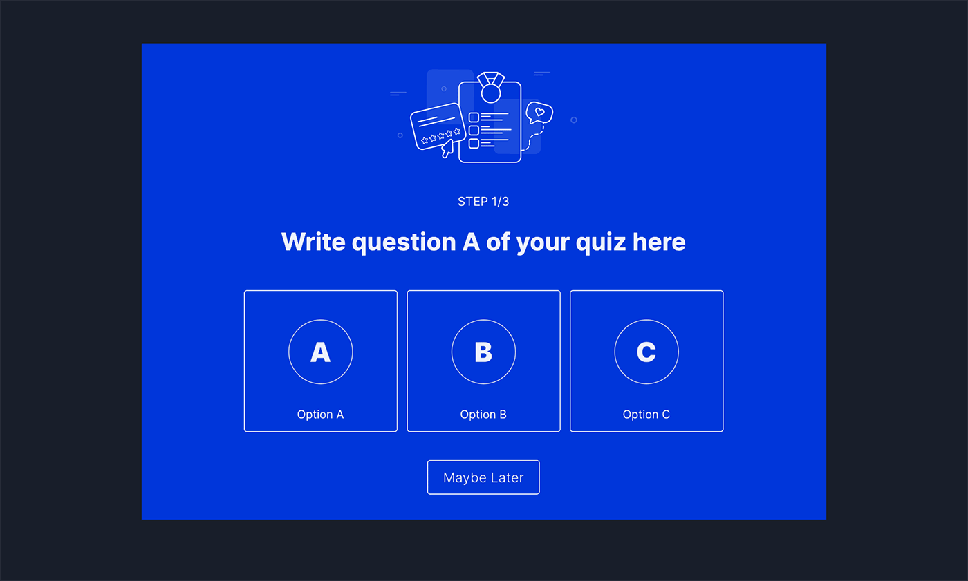 A/B/C Outcome Quiz Popup Template | ConvertFlow