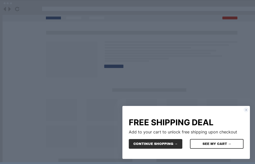 Simple Free Shipping Site Message Template | ConvertFlow