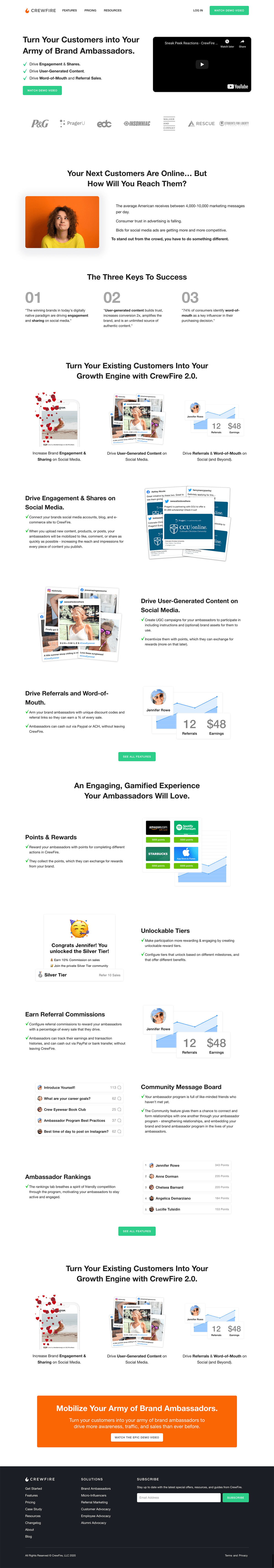 Crewfire Home Page Example | ConvertFlow
