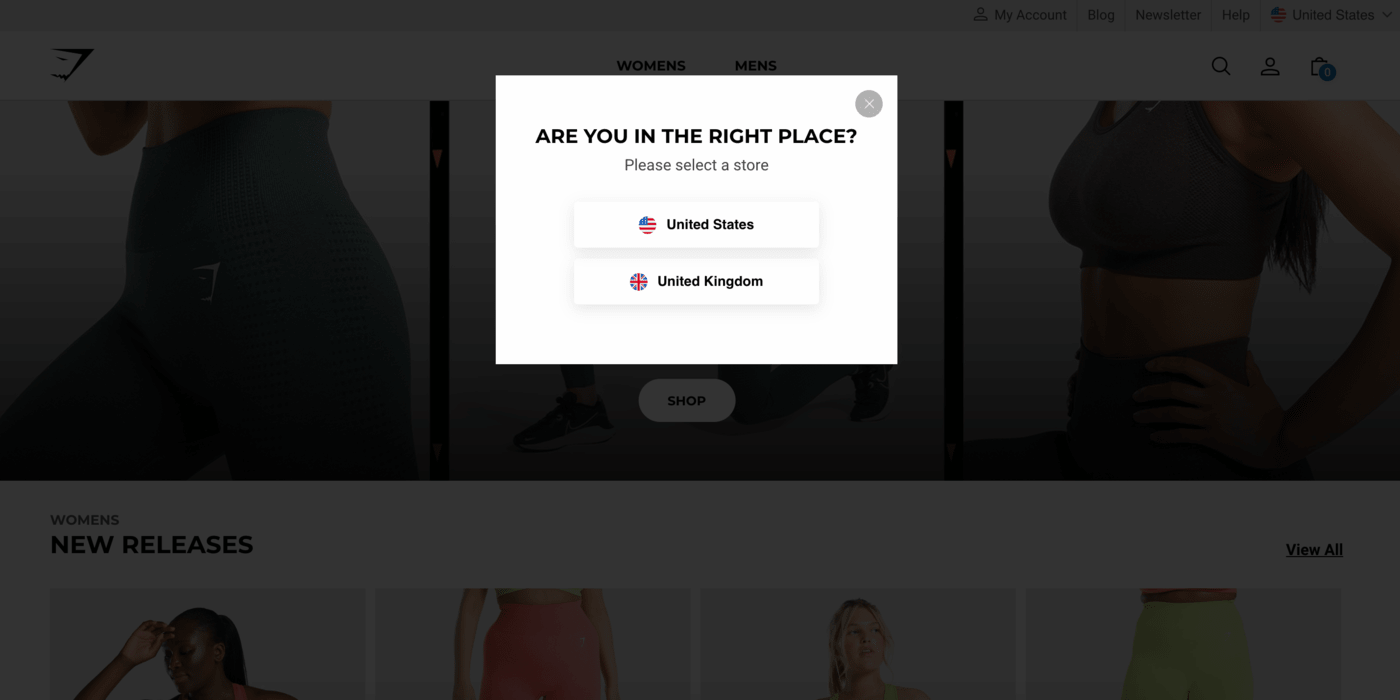 Gymshark Splash Page Example | ConvertFlow