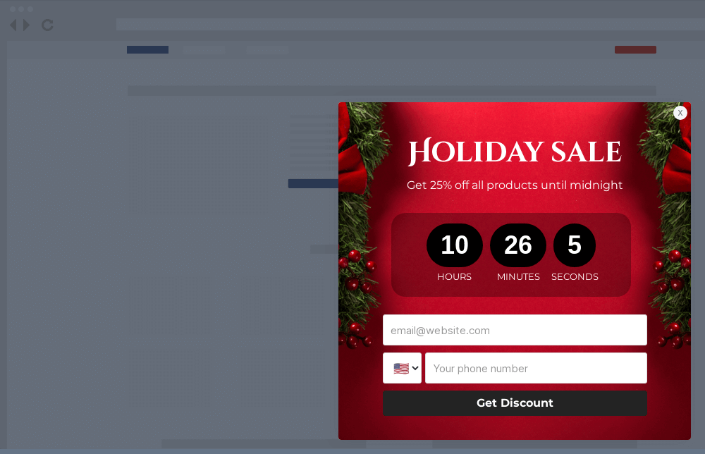 Holiday Sale Site Message Template | ConvertFlow