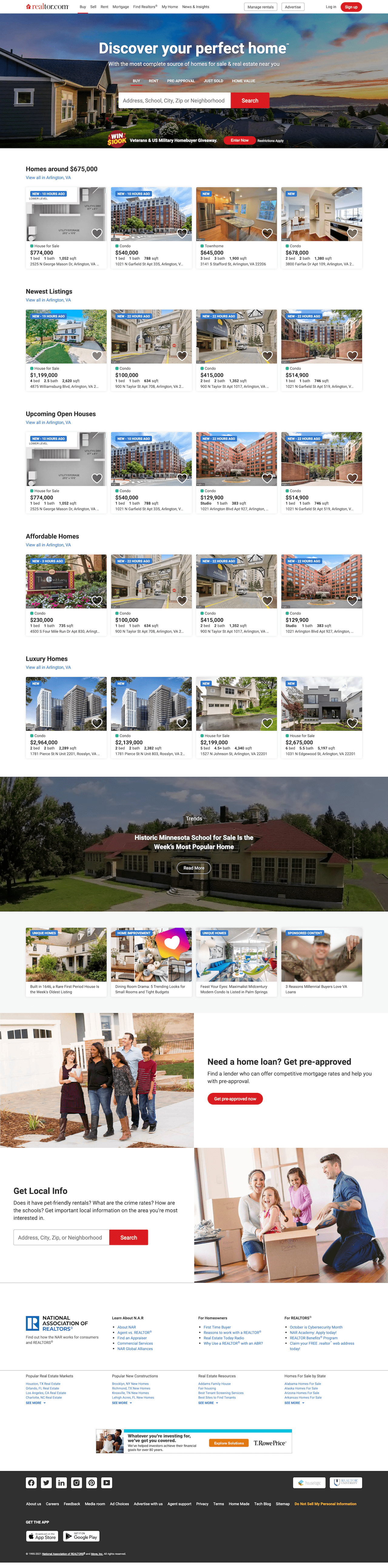Realtor.com Landing Page Example | ConvertFlow