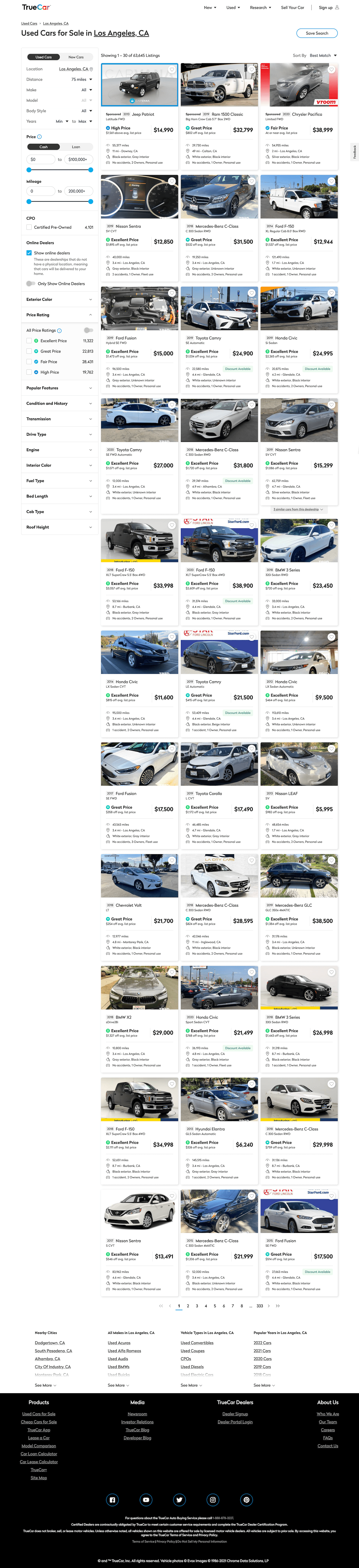 TrueCar Automotive Landing Page Example | ConvertFlow