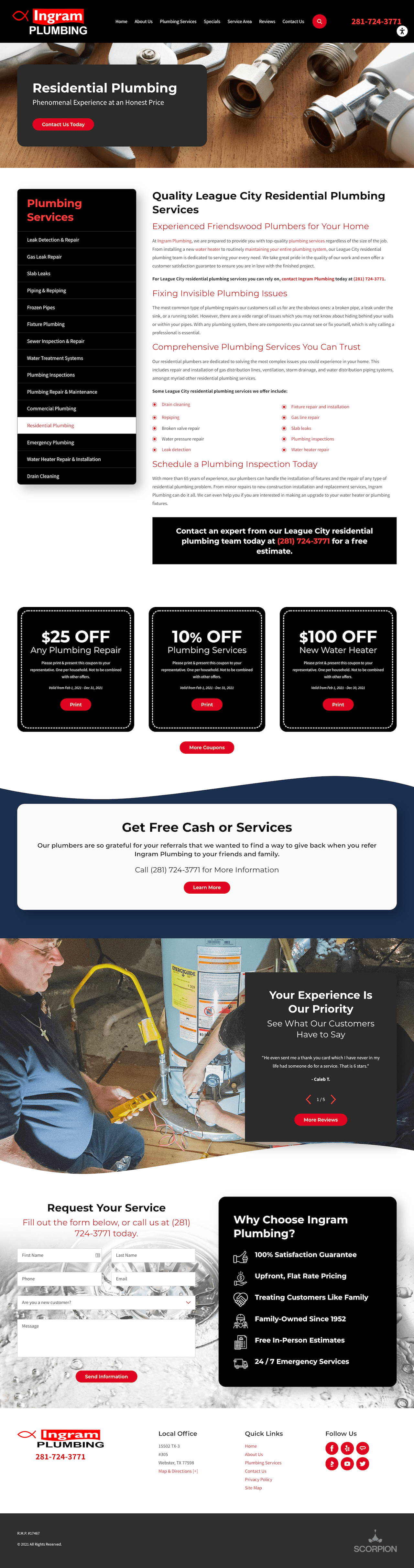 Ingram Plumbing Landing Page Example | ConvertFlow
