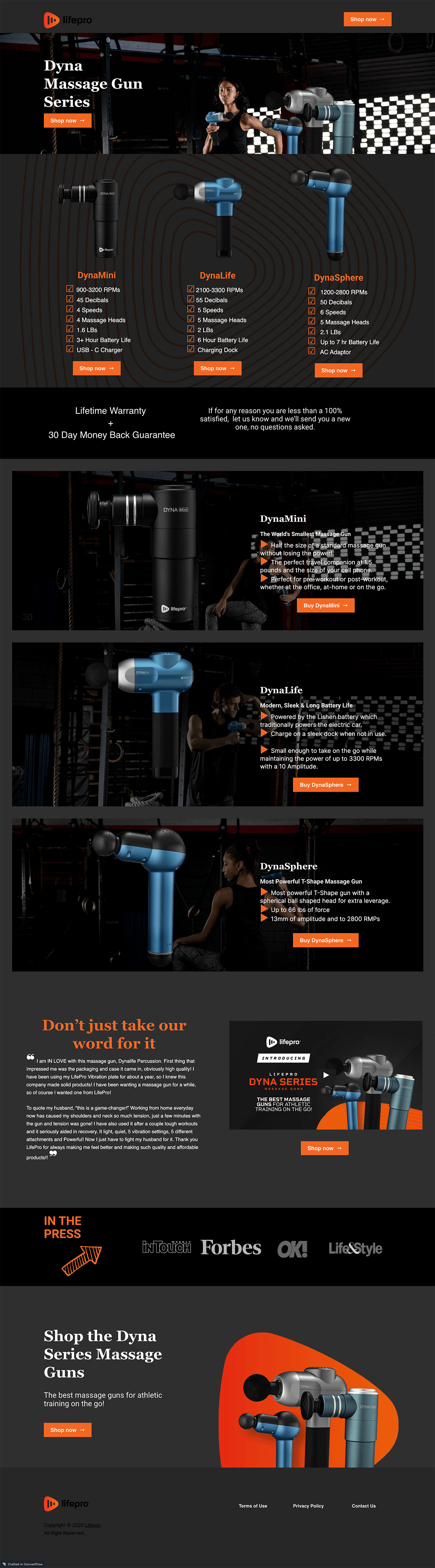 Lifepro Fitness Dyna Series Landing Page Example | ConvertFlow