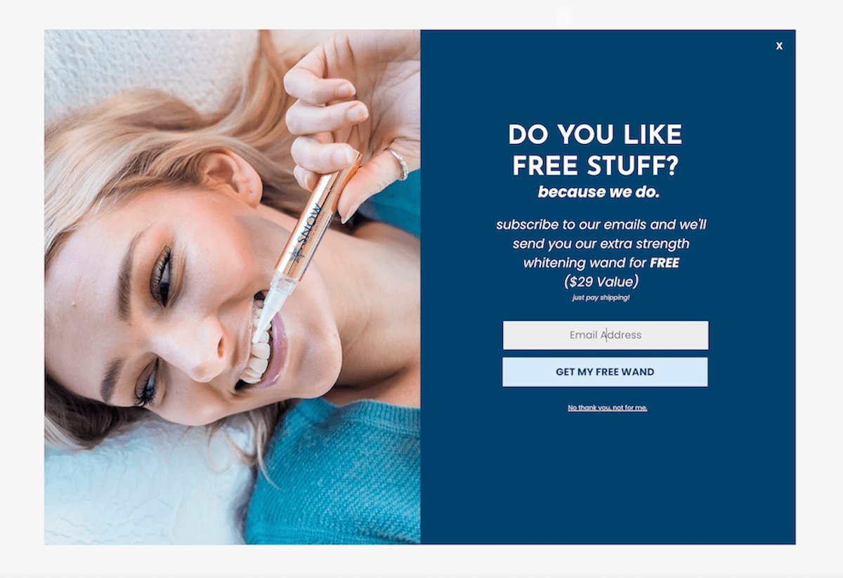 Snow Exit-Intent Popup Example | ConvertFlow
