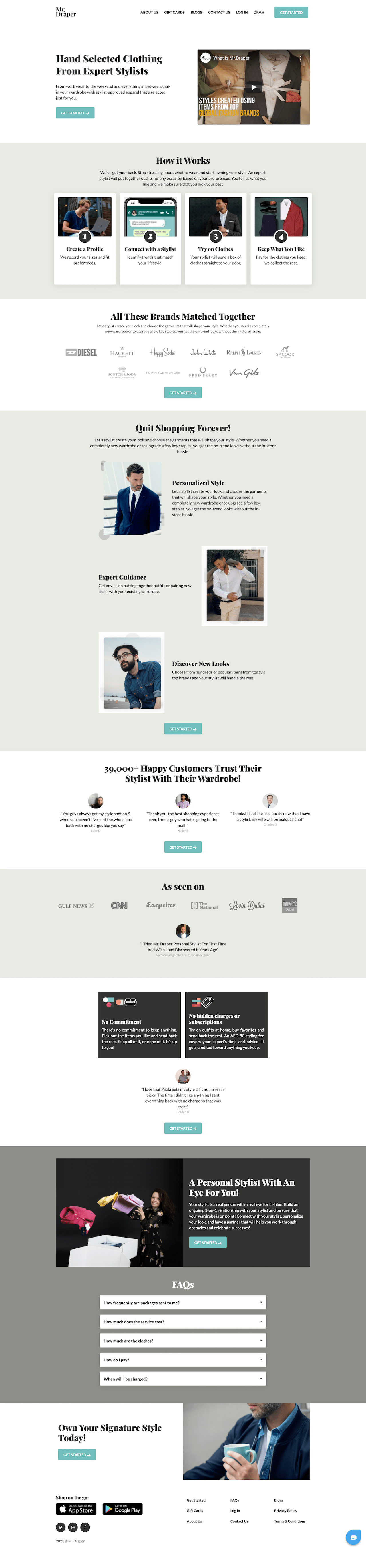 Mr. Draper Long-Form Landing Page Example | ConvertFlow