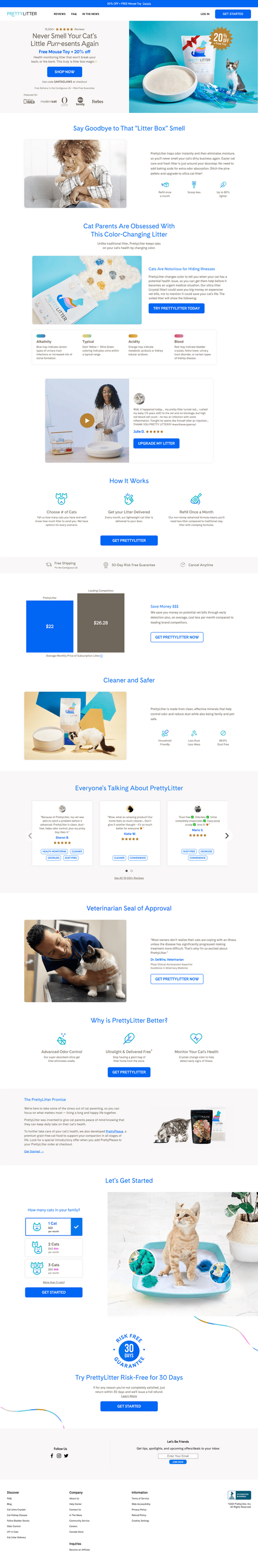 Pretty Litter Long-Form Landing Page Example | ConvertFlow