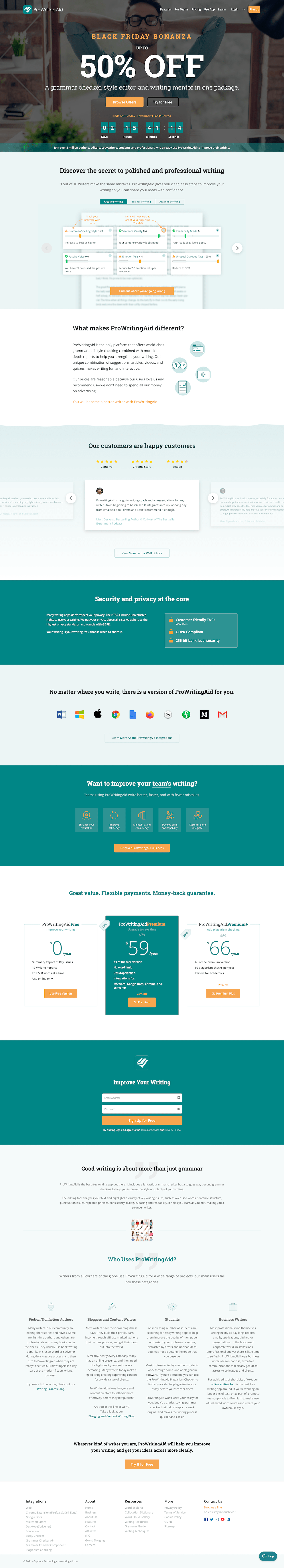 ProWritingAid Product Landing Page Example | ConvertFlow