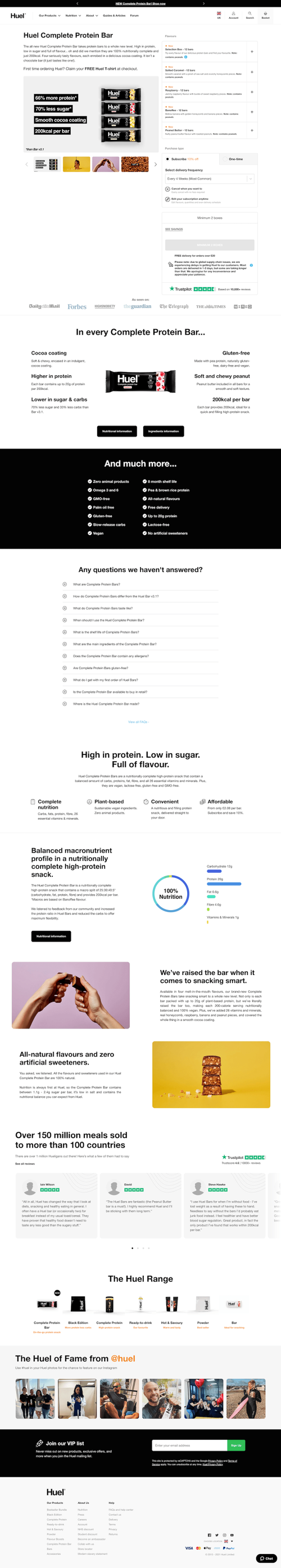 Huel Product Launch Landing Page Example | ConvertFlow