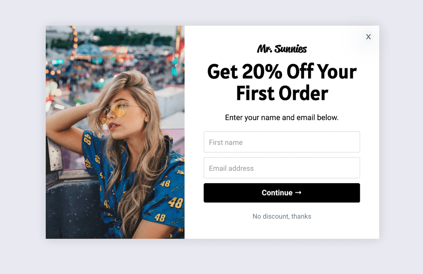Two-Step Welcome Offer Popup Template | ConvertFlow