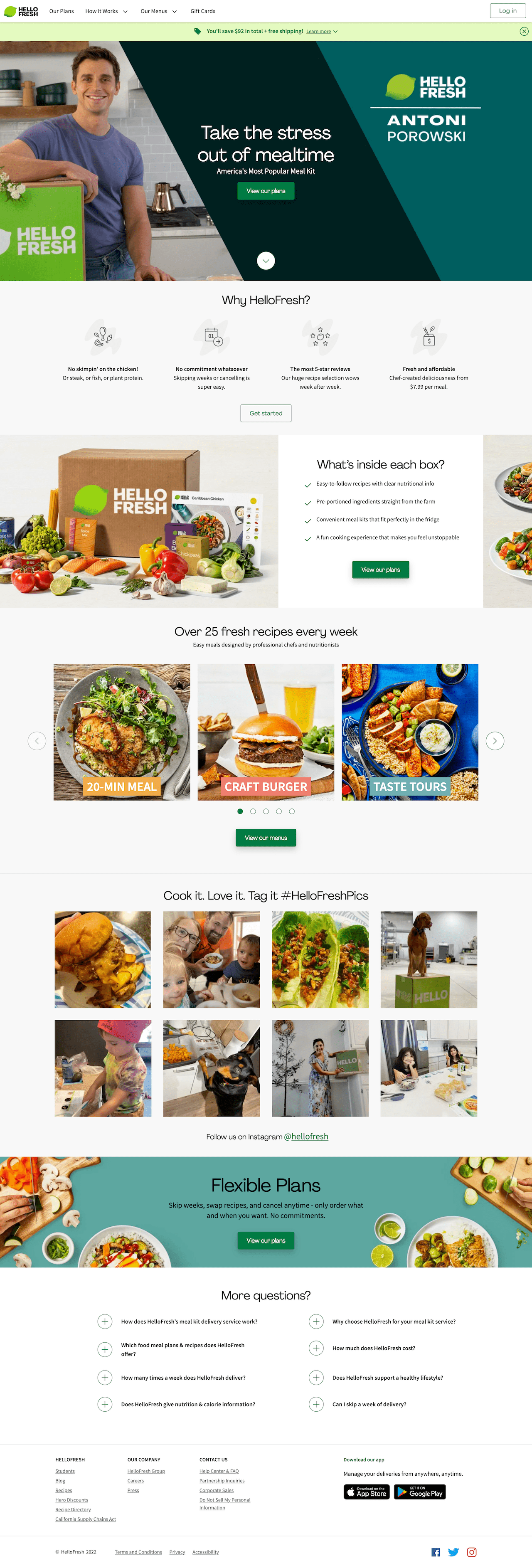 HelloFresh Ecommerce Presell Page Example | ConvertFlow