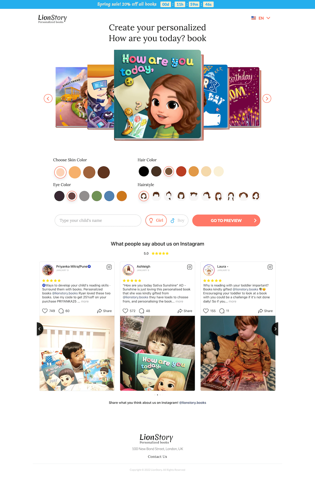 LionStory Ecommerce Presell Page Example | ConvertFlow