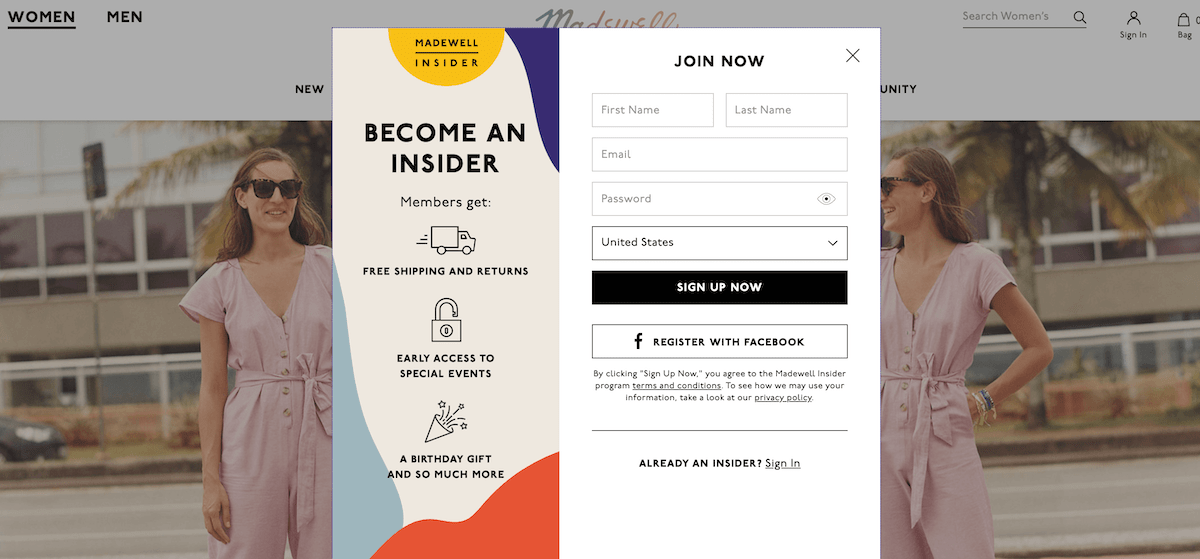 Madewell Email Popup | ConvertFlow