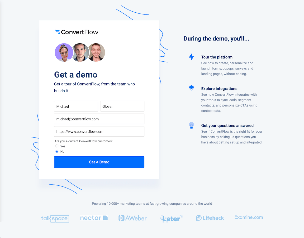 ConvertFlow Demo Landing Page Example | ConvertFlow