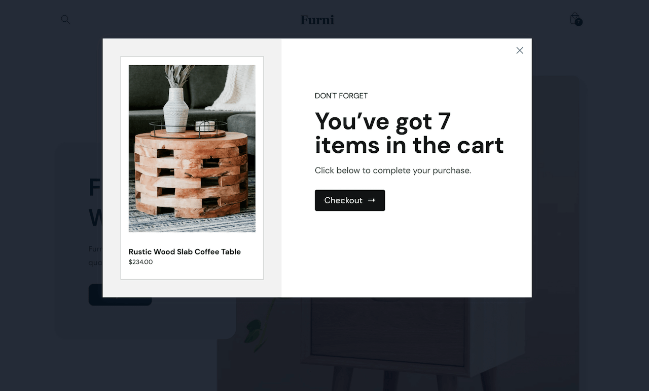Cart Abandonment Popup Template (Dynamic) | ConvertFlow