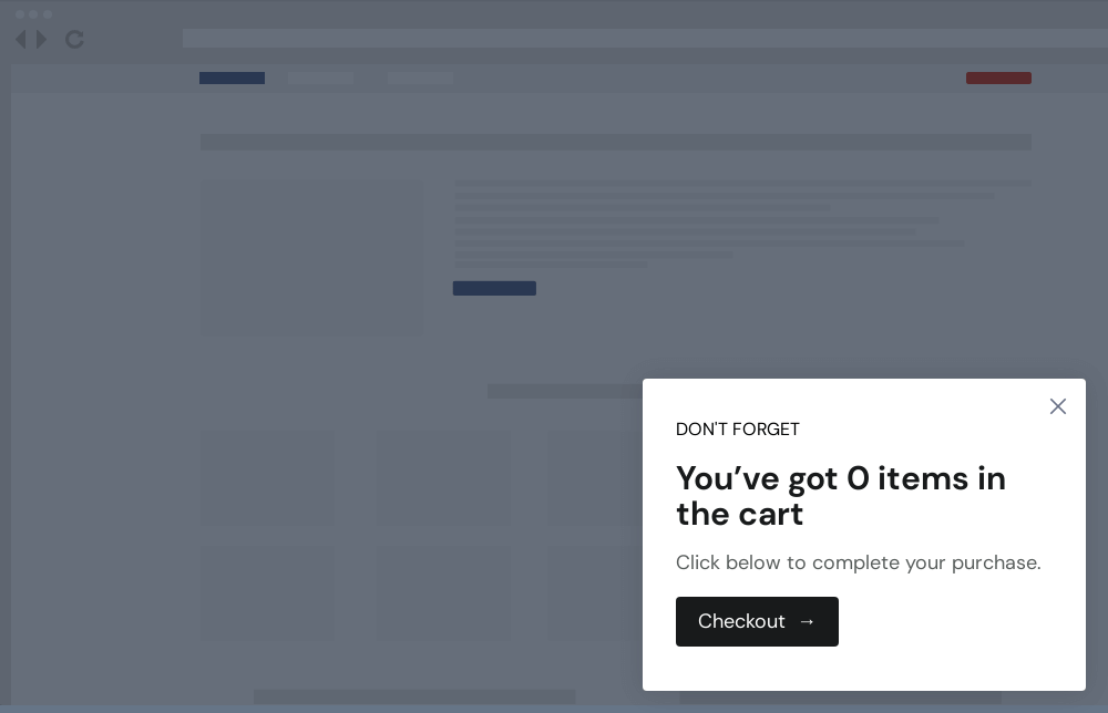Cart Abandonment Site Message Template | ConvertFlow